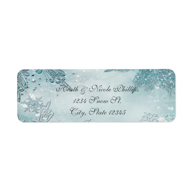 Winter Wonderland Elegant Magical Snowflakes Label | Zazzle