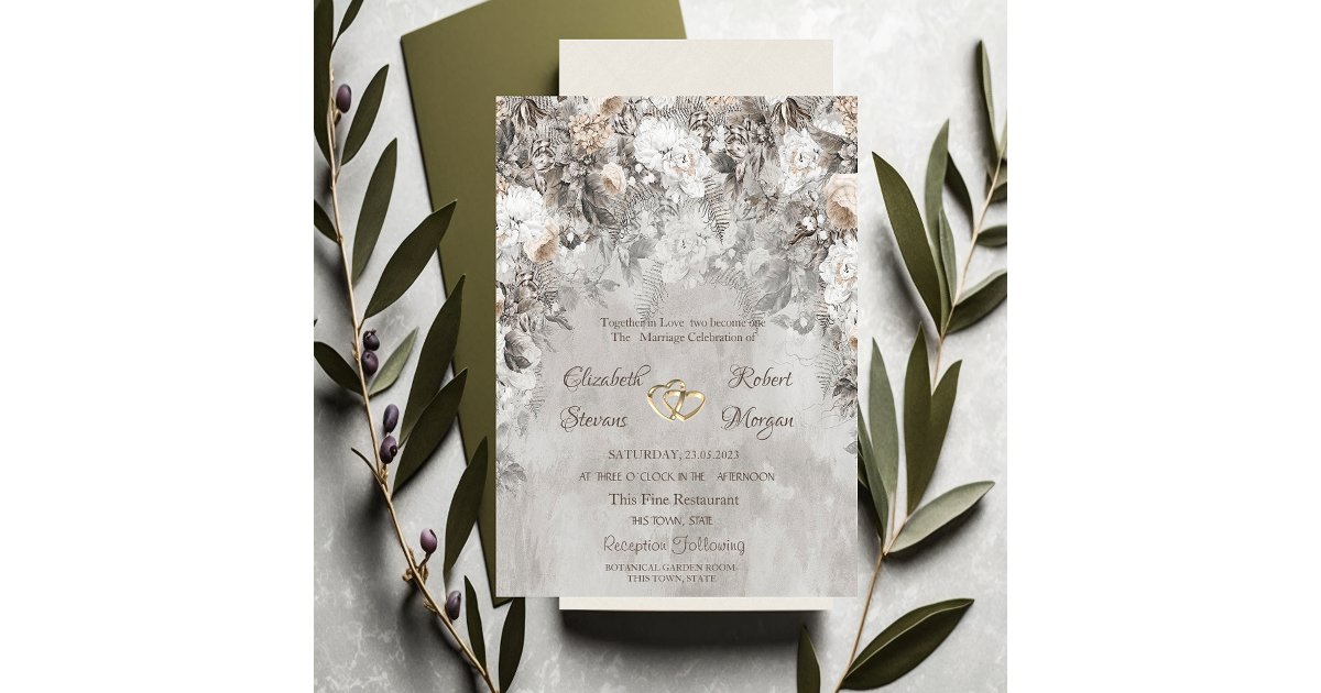 Winter Wonderland Flowers Forest Wedding Invitation | Zazzle