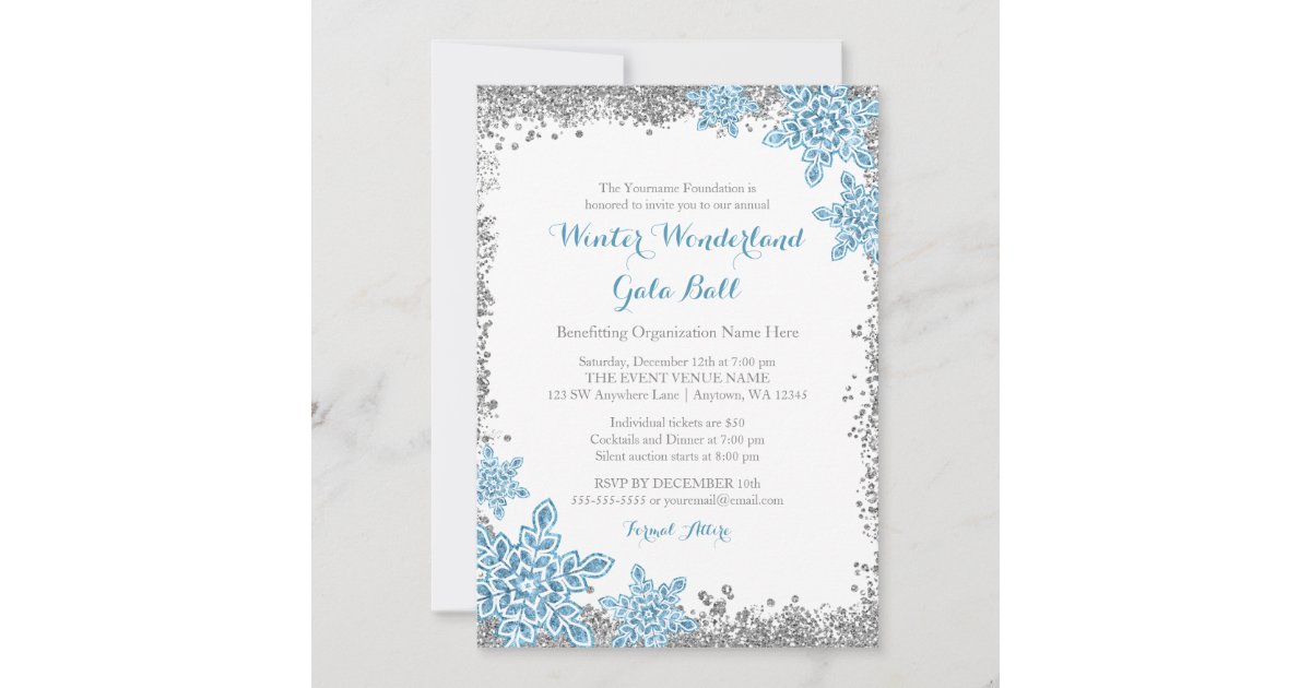 Winter Wonderland Gala Ball Invitations | Zazzle