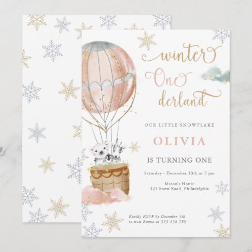 Winter Wonderland Girl first Birthday Invitation | Zazzle