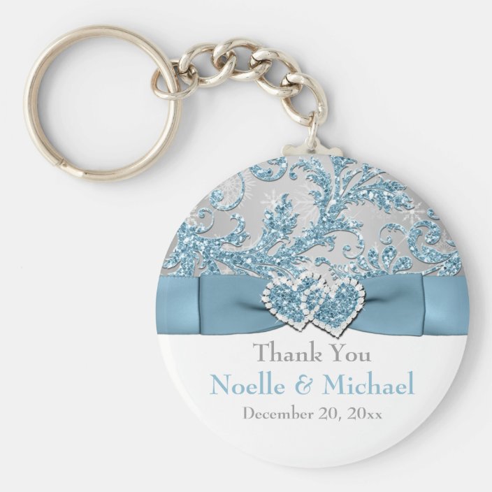 Winter Wonderland, Hearts Wedding Favor Key Chain | Zazzle.com