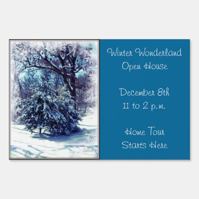 Winter Wonderland Open House Yard Sign | Zazzle