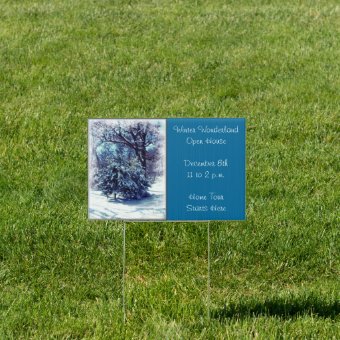 Winter Wonderland Open House Yard Sign | Zazzle