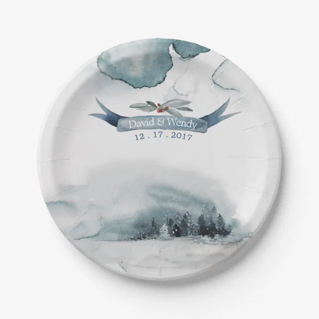 Winter wonderland paper plate | Zazzle