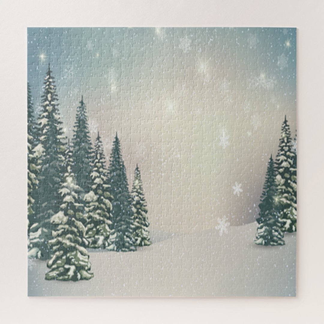 Winter Wonderland,Pine Trees,Forest,Snow Jigsaw Puzzle | Zazzle