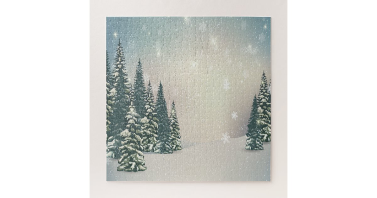 Winter Wonderland,Pine Trees,Forest,Snow Jigsaw Puzzle | Zazzle