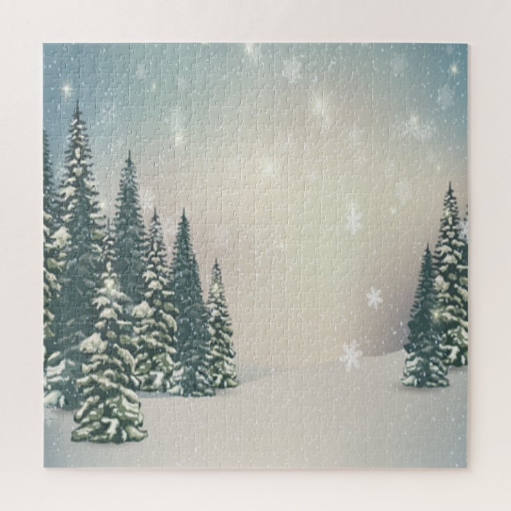 Winter Wonderland,Pine Trees,Forest,Snow Jigsaw Puzzle | Zazzle