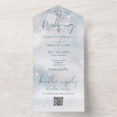 Winter Wonderland QR Code Snow Wedding All In One Invitation | Zazzle