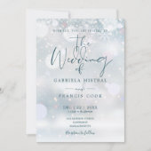 Winter Wonderland Script Snow Photo Wedding Invitation | Zazzle