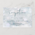 Winter Wonderland Script Snow Wedding Reception Enclosure Card | Zazzle