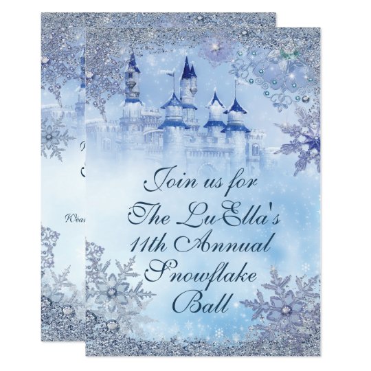 Winter Wonderland Snowflake Ball Invitations | Zazzle.com