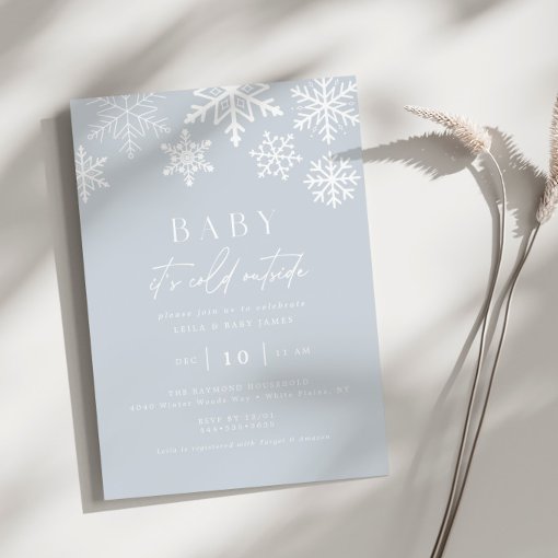 Winter Wonderland Snowflake Boy Baby Shower Invitation | Zazzle