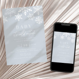 Winter Wonderland Snowflake Boy Baby Shower Invitation | Zazzle