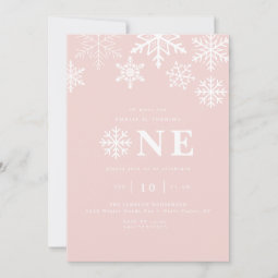 Winter Wonderland Snowflake Girls Pink Birthday Invitation | Zazzle