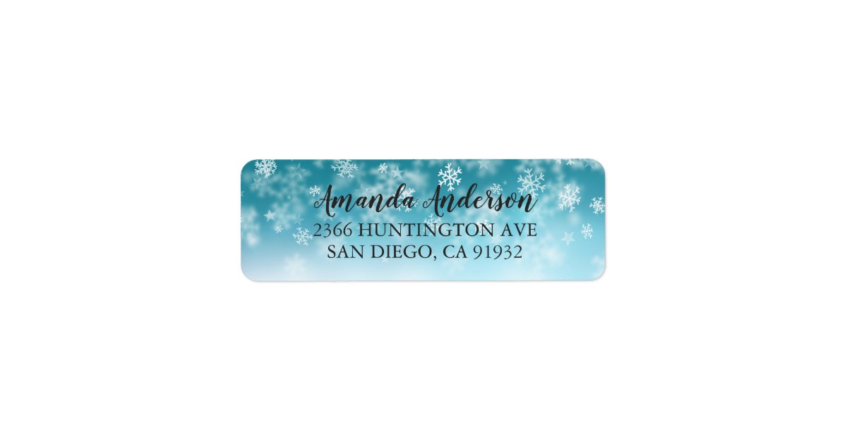 Winter Wonderland Snowflakes Bridal Shower Labels | Zazzle