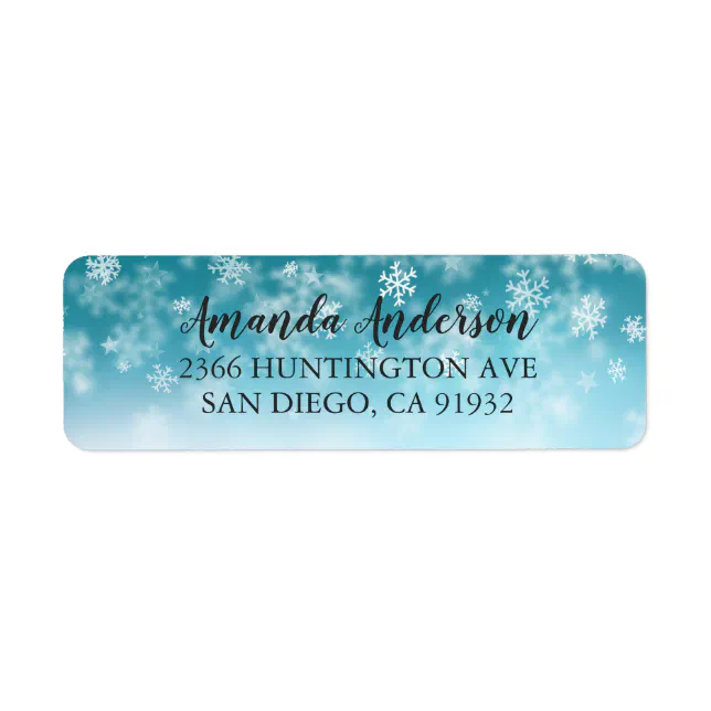 Winter Wonderland Snowflakes Bridal Shower Labels | Zazzle