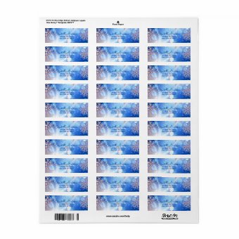 Winter Wonderland Snowflakes Lights And Bubbles Label | Zazzle