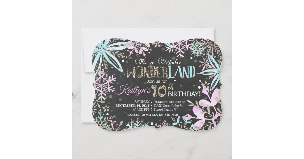 Winter Wonderland Snowflakes Sparkle Birthday Holiday Card | Zazzle