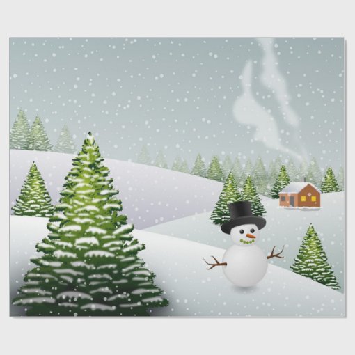 Winter Wonderland Snowman Christmas Wrapping Paper | Zazzle