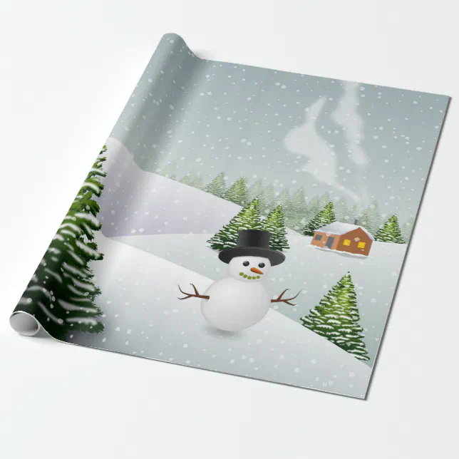 Winter Wonderland Snowman Christmas Wrapping Paper | Zazzle