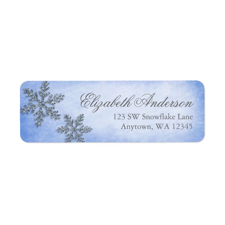 Winter Wonderland Sparkle Snowflake Address Labels | Zazzle