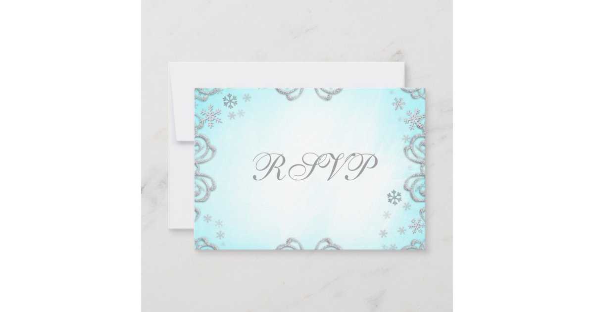 Winter Wonderland Swirl Snowflakes RSVP Card | Zazzle
