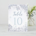 Winter Wonderland Table Number Card | Zazzle