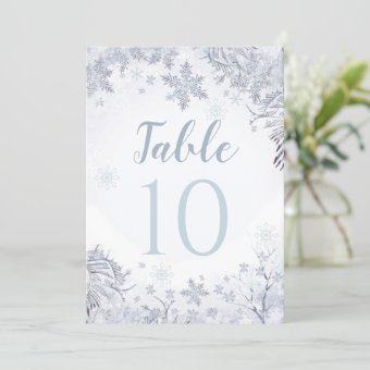Winter Wonderland Table Number Card | Zazzle
