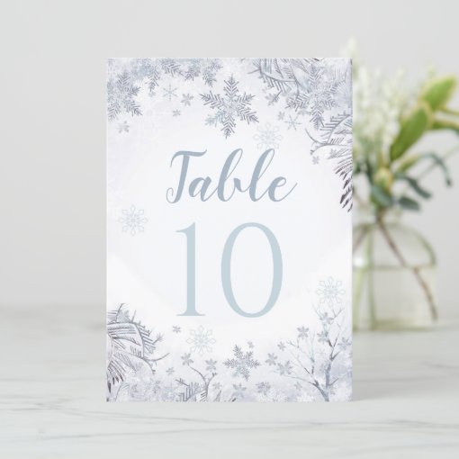 Winter Wonderland Table Number Card | Zazzle