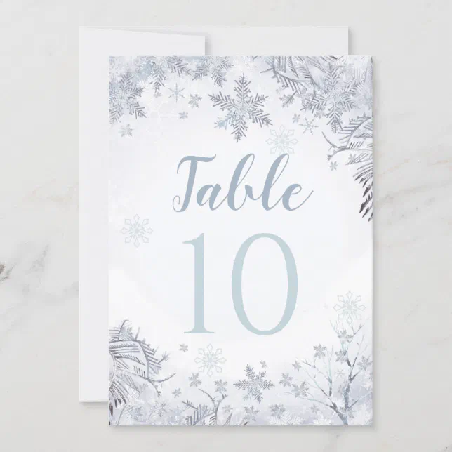 Winter Wonderland Table Number Card | Zazzle