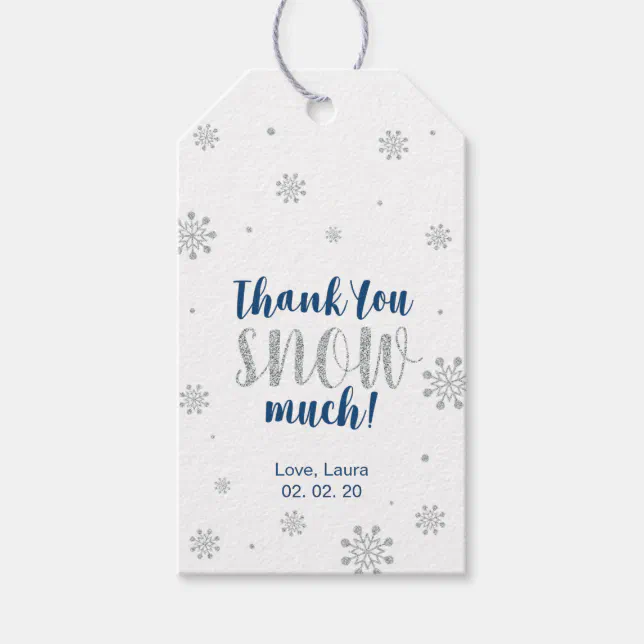 Winter wonderland Thank you snow much Favor tag | Zazzle