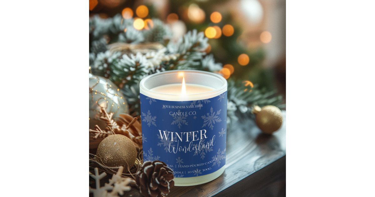 Winter Wonderland Vanilla & Pine | candle labels | Zazzle