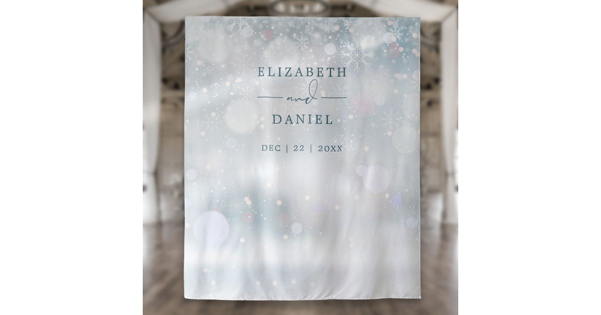 Winter Wonderland Wedding Photo Booth Backdrop | Zazzle