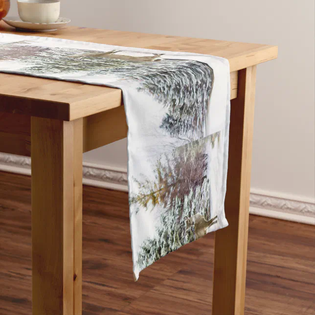 Winter Wonderland White Christmas Table Runner | Zazzle
