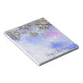 Winter Wonderland With Gold Glittery Snowflakes Notepad | Zazzle