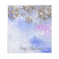 Winter Wonderland With Gold Glittery Snowflakes Notepad | Zazzle