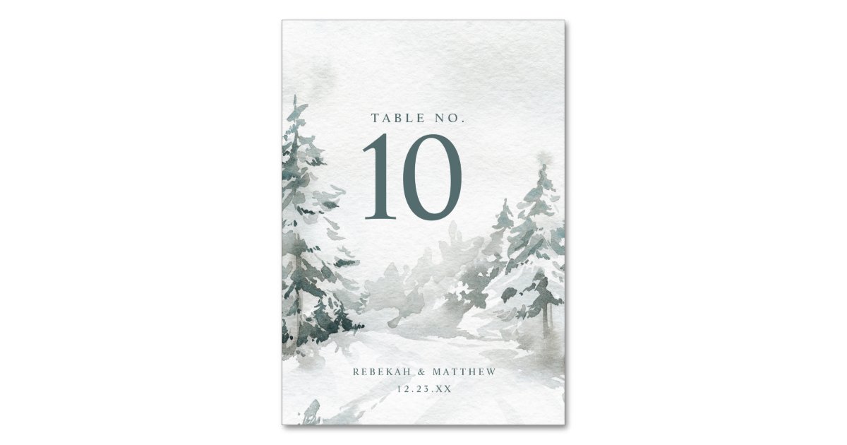 Winter Wonderland | Woodland Table Number | Zazzle