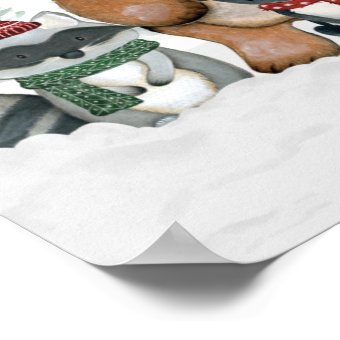 Winter Woodland Animals Birthday Party Welcome Poster | Zazzle