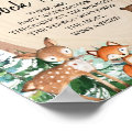 Winter Woodland Animals Forest Baby Sock Hunt Game Poster | Zazzle