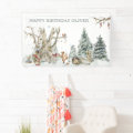 Winter Woodland Forest | Birthday Welcome Banner | Zazzle