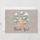 Winter Woodland Fox Thank You Card | Zazzle