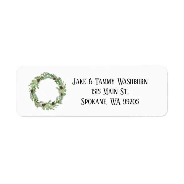 Winter wreath custom Address Labels | Zazzle