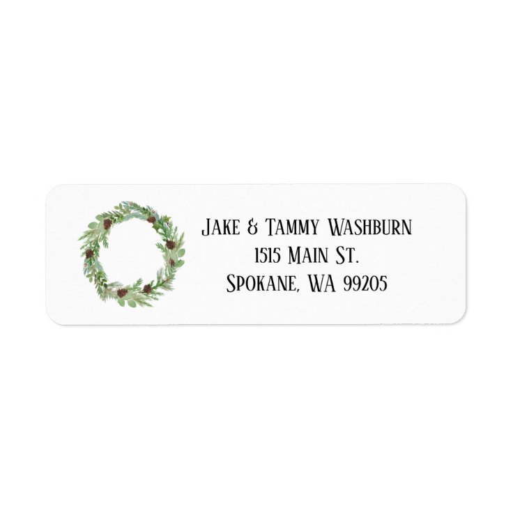 Winter wreath custom Address Labels | Zazzle