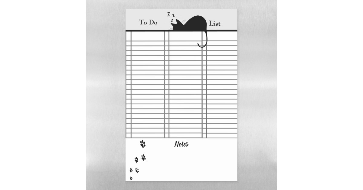 Wipe Clean Blank Checklist Template Magnetic Dry Erase Sheet | Zazzle