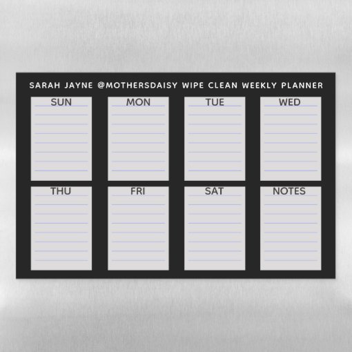 Wipe Clean Weekly Planner Magnetic Dry Erase Sheet | Zazzle