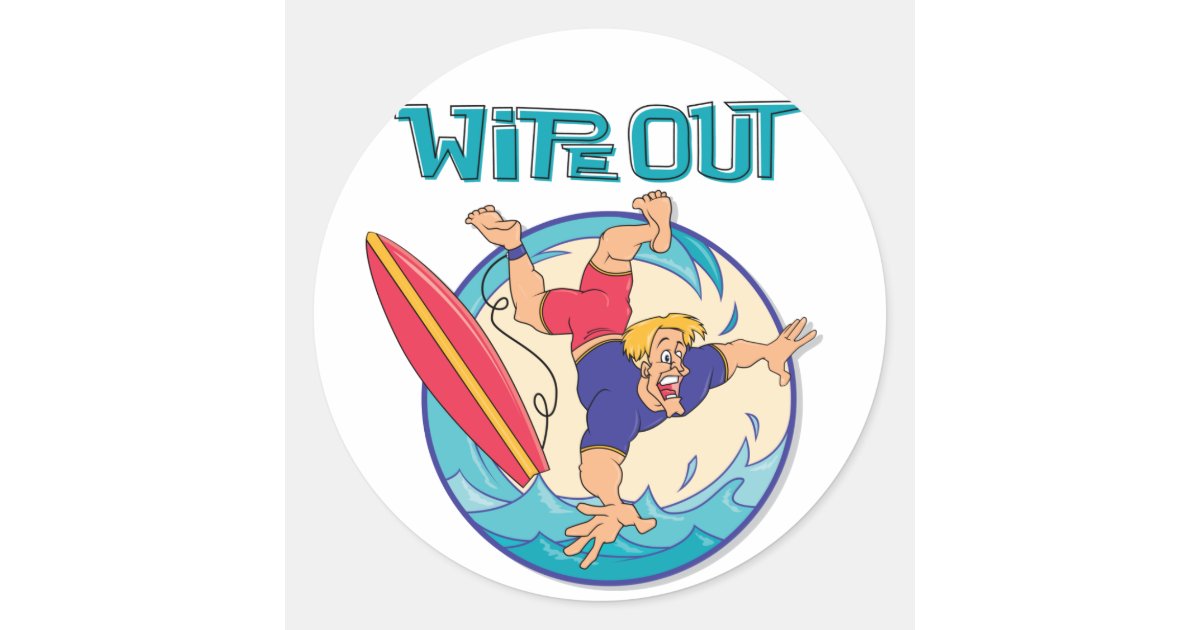 Wipe Out Classic Round Sticker | Zazzle