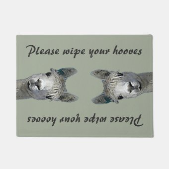 Wipe Your Hooves - Alpaca Doormat | Zazzle