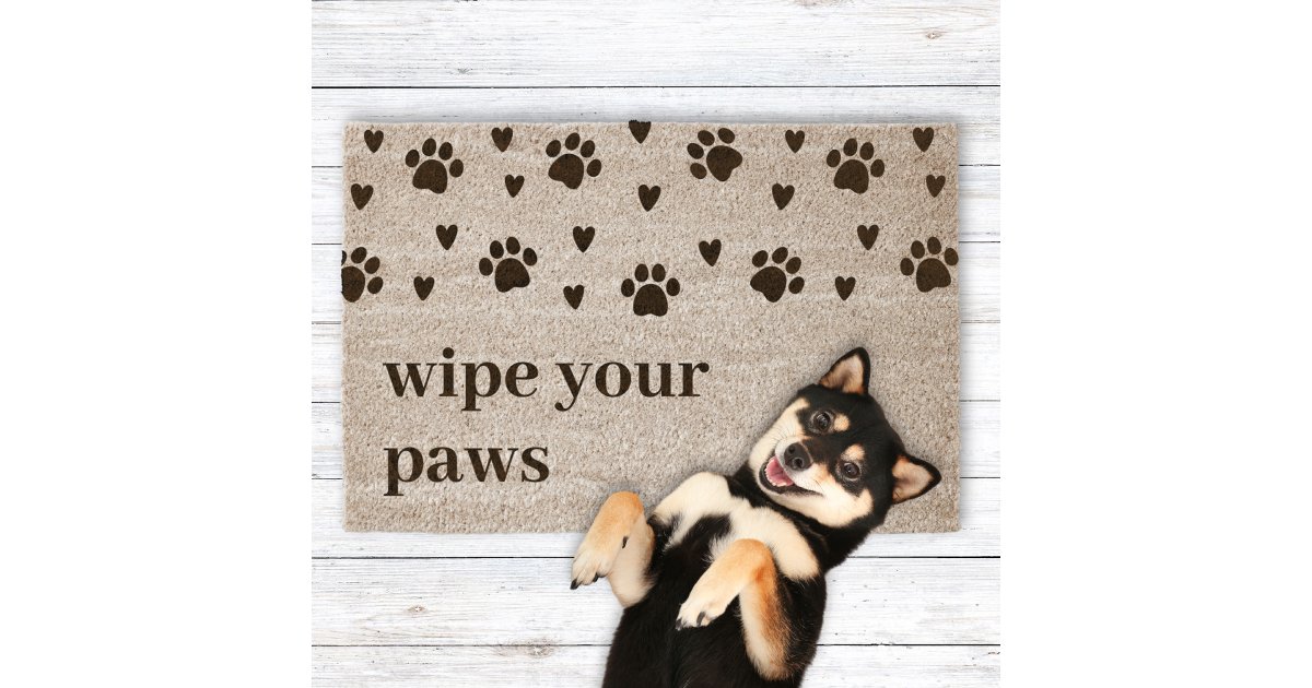 Wipe Your Paws Fiber Doormat | Zazzle