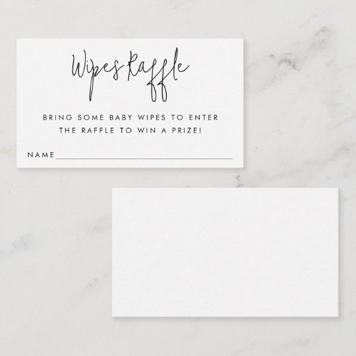 Wipes Raffle Ticket Baby Shower Insert Card | Zazzle