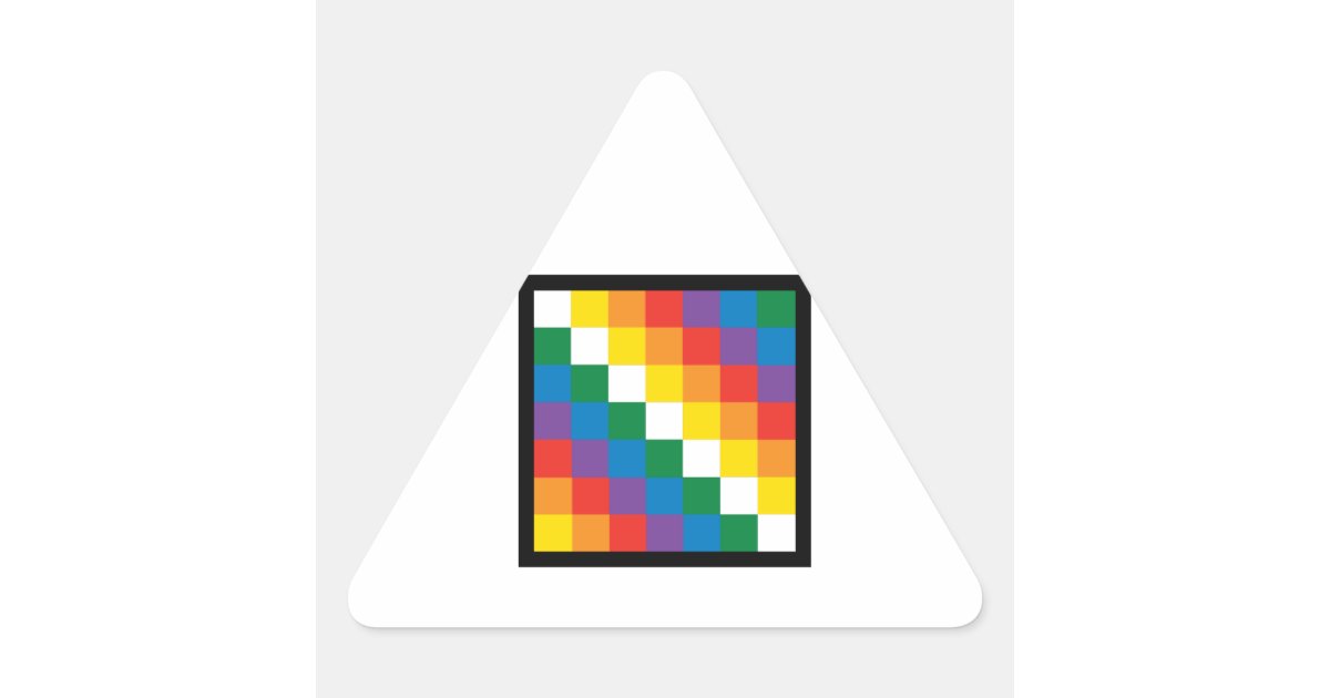 WIPHALA BOLIVIA FLAG TRIANGLE STICKER | Zazzle